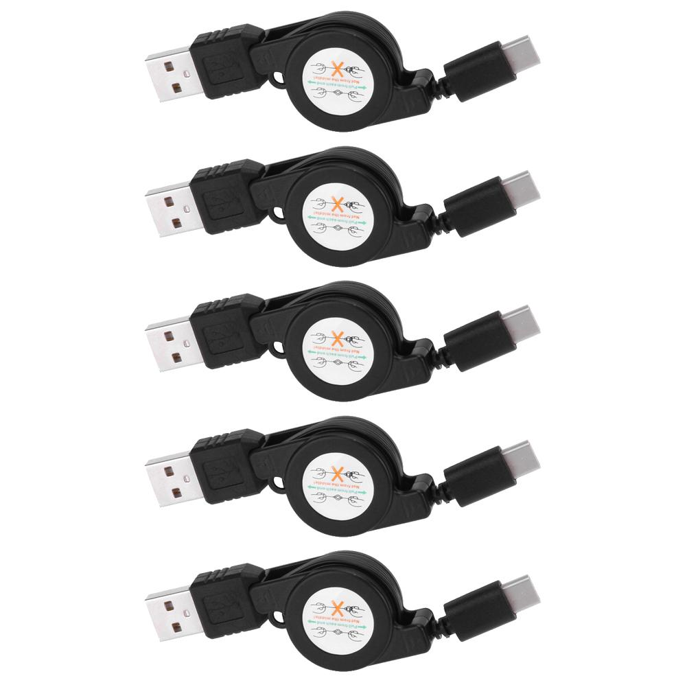 Cable retráctil USB tipo C USB3.1, cargador de sincronización de datos ...