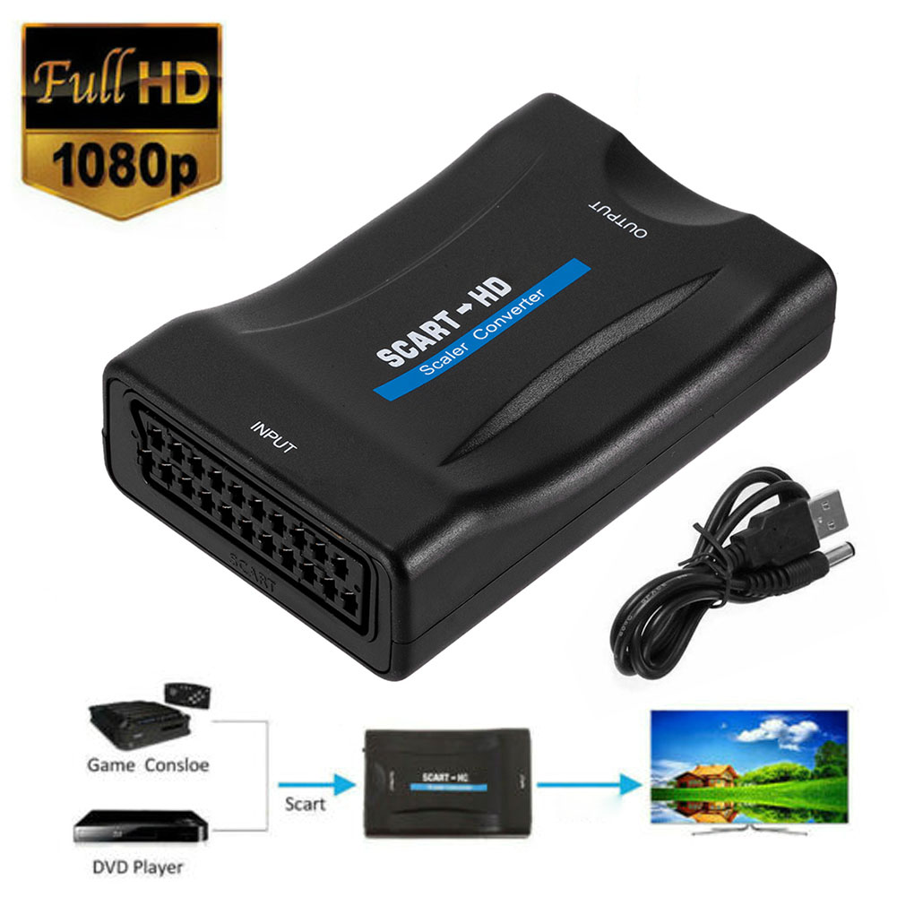 SCART a HDMI-compatible Video Converter 1080P Audio Upscale Signal ...