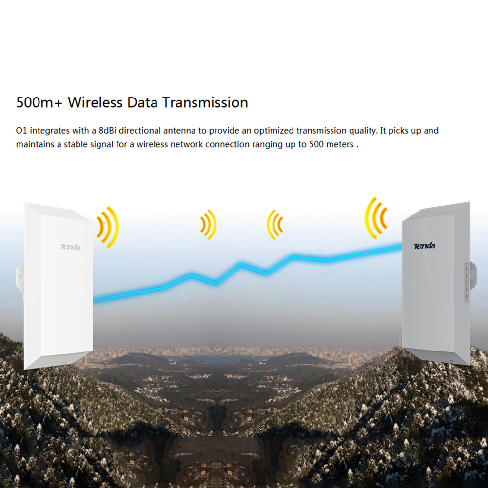 Tenda O1 300Mbps 802.11n Exterior Inalámbrico AP WiFi Router Vigilancia ...