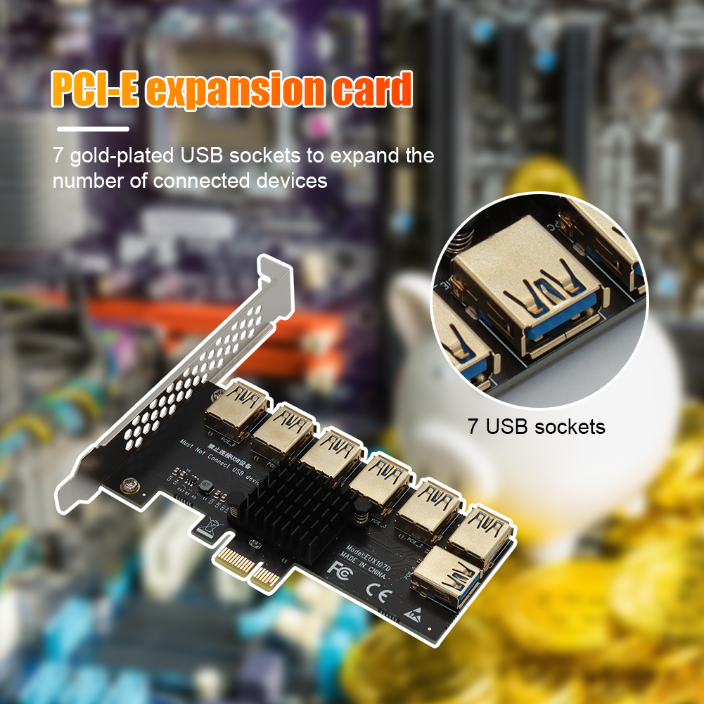 Adaptador de tarjeta vertical PCI-E 1 a 7 1 multiplicador PCI-Express ...