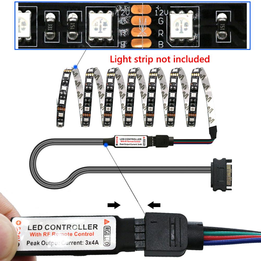 Controlador RGB SATA de 12V, control remoto RF para caja de PC, tira ...
