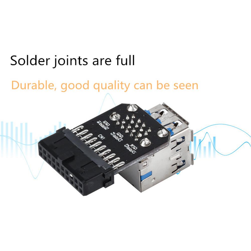 Adaptador de placa base USB 3.0 de 20 pines a doble tipo A (B) | Bodega ...