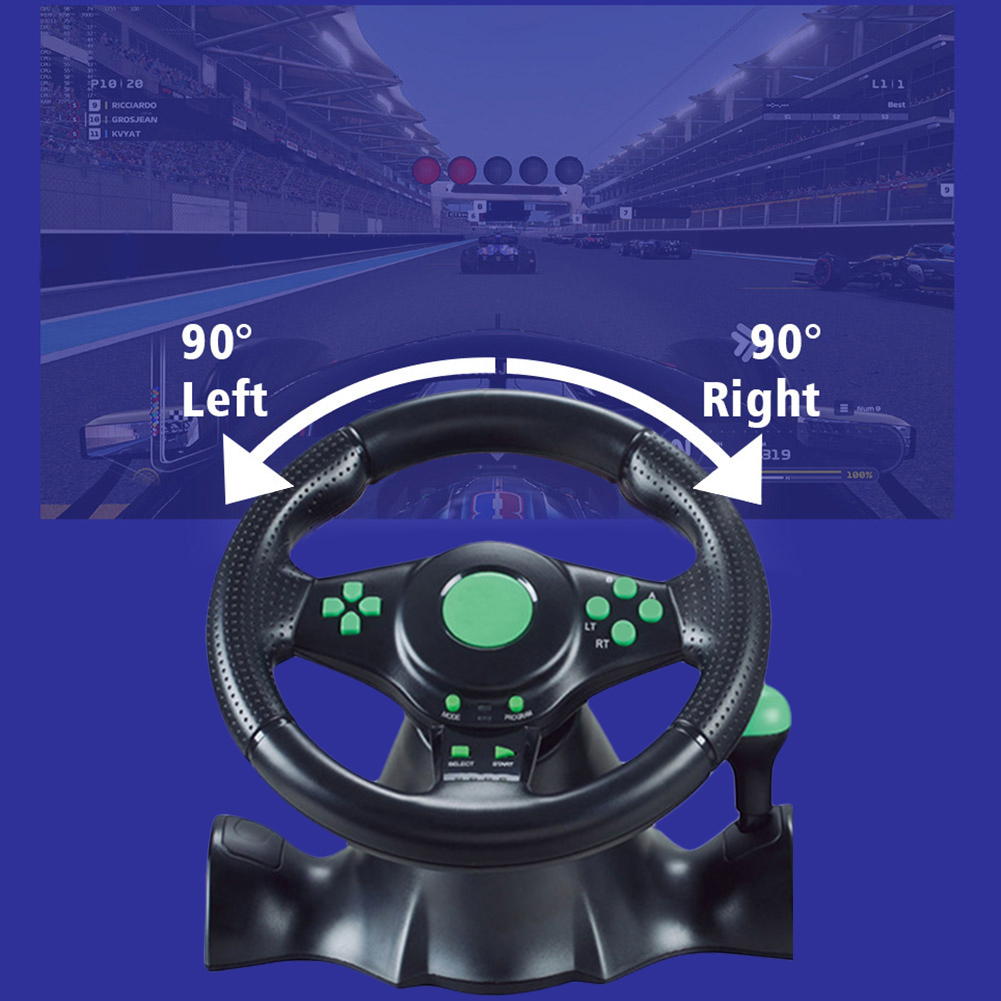 Volante de carreras y pedales Ehuebsd Simulador de carreras Negro ...