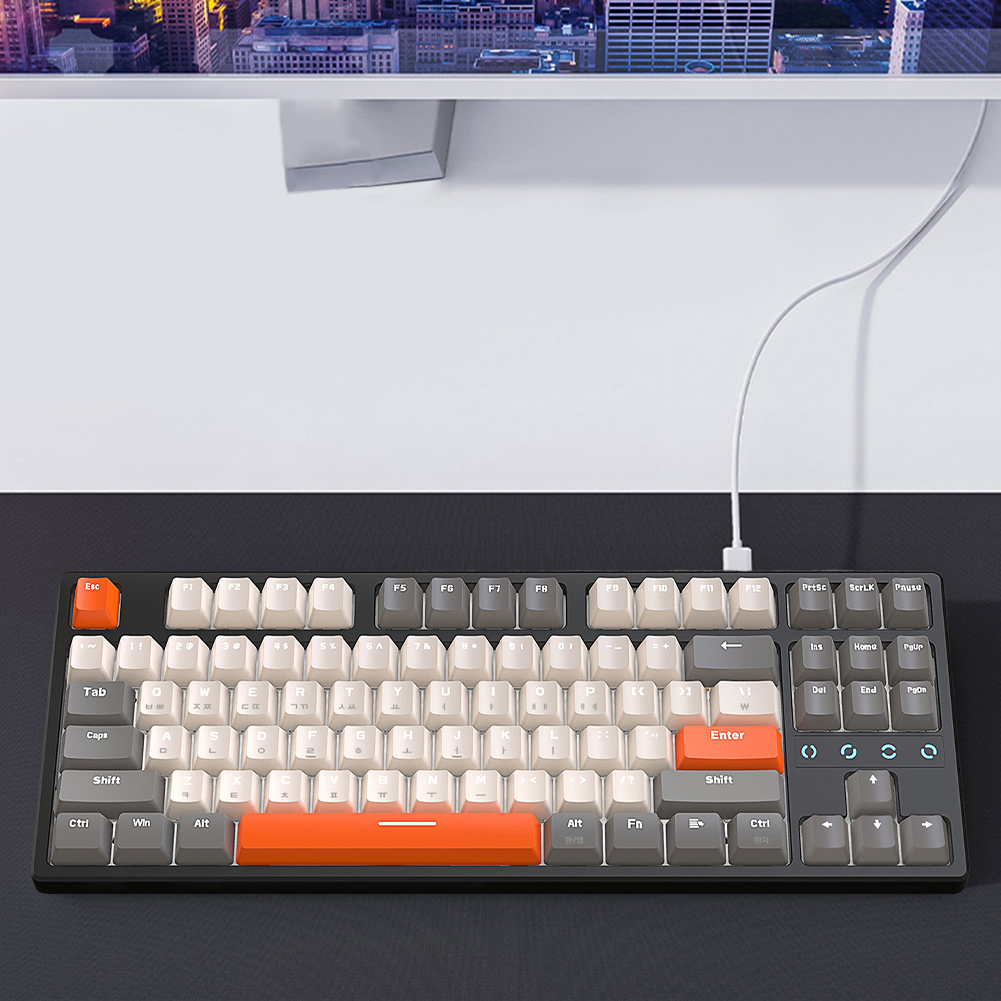 Teclado con cable K87, puerto USB, teclado coreano para juegos, 87 ...